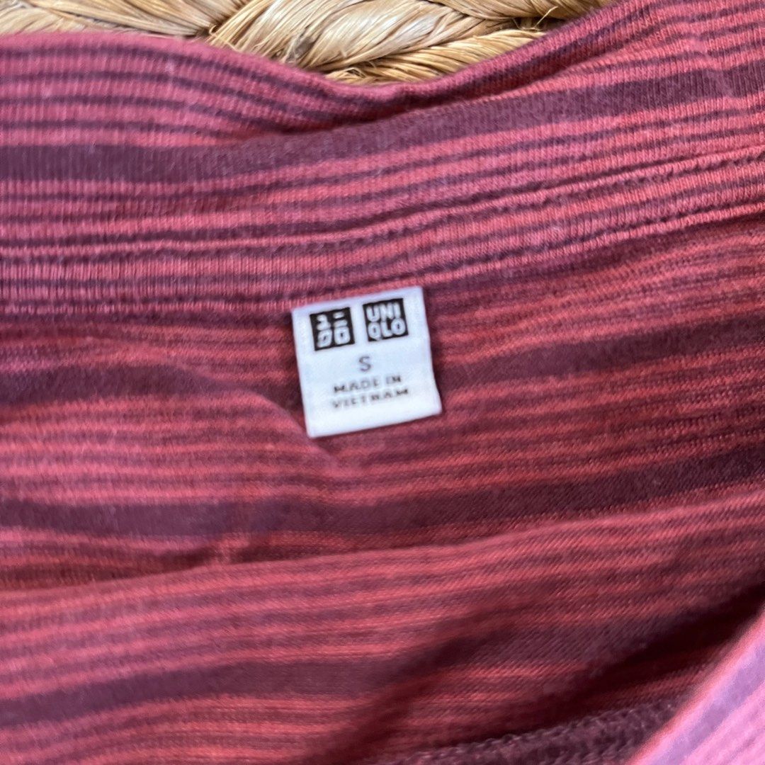 Uniqlo Red Stripes Top, Women's Fashion, Tops, Blouses on Carousell