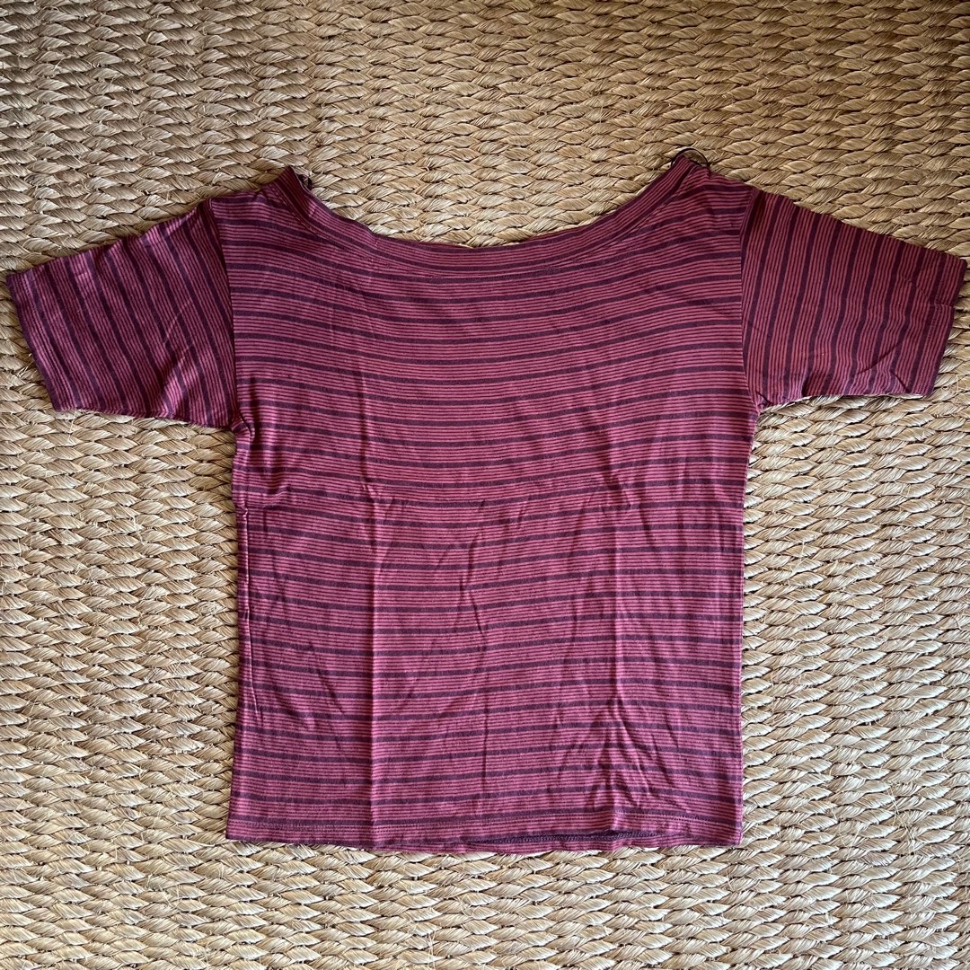 Uniqlo Red Stripes Top, Women's Fashion, Tops, Blouses on Carousell