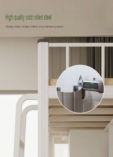 Upper bed and lower table student staff dormitory bed double-layer high ...