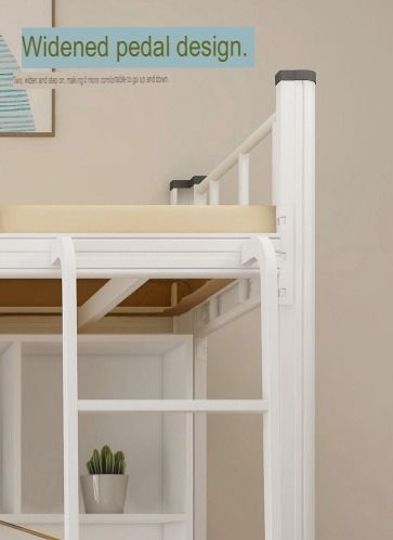 Upper bed and lower table student staff dormitory bed double-layer high ...