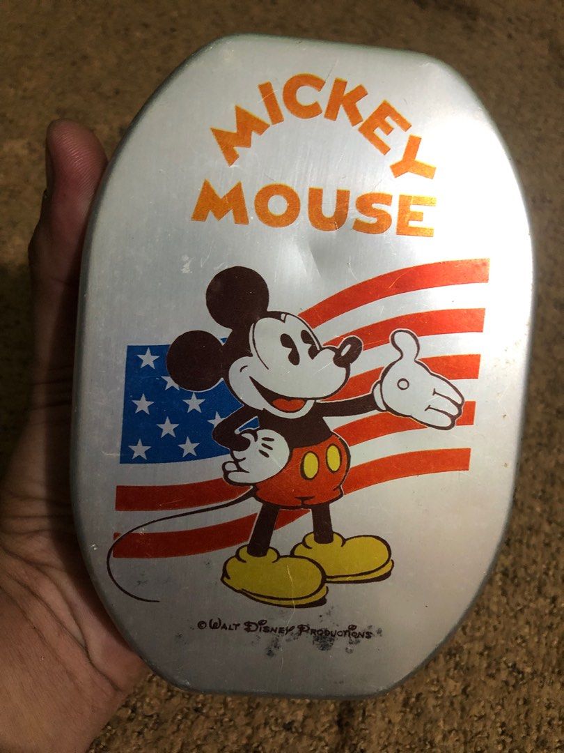 Vintage mickey mouse tin can case on Carousell