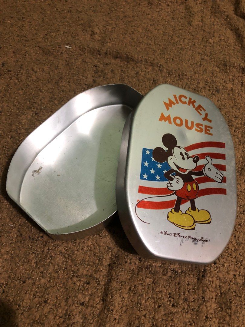 Vintage mickey mouse tin can case on Carousell