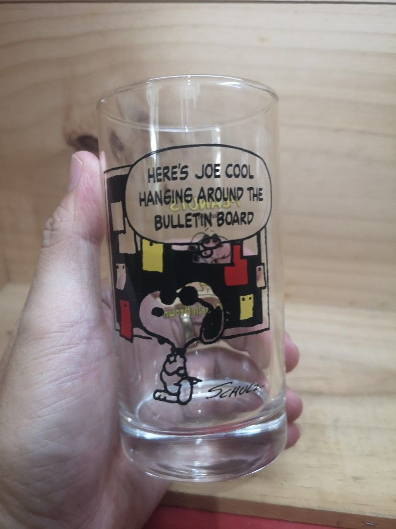 Vintage Snoopy Glass Collection series, Furniture & Home Living ...