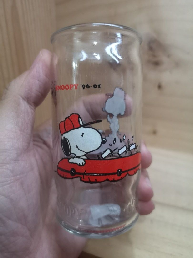 Vintage Snoopy Glass Collection series, Furniture & Home Living ...