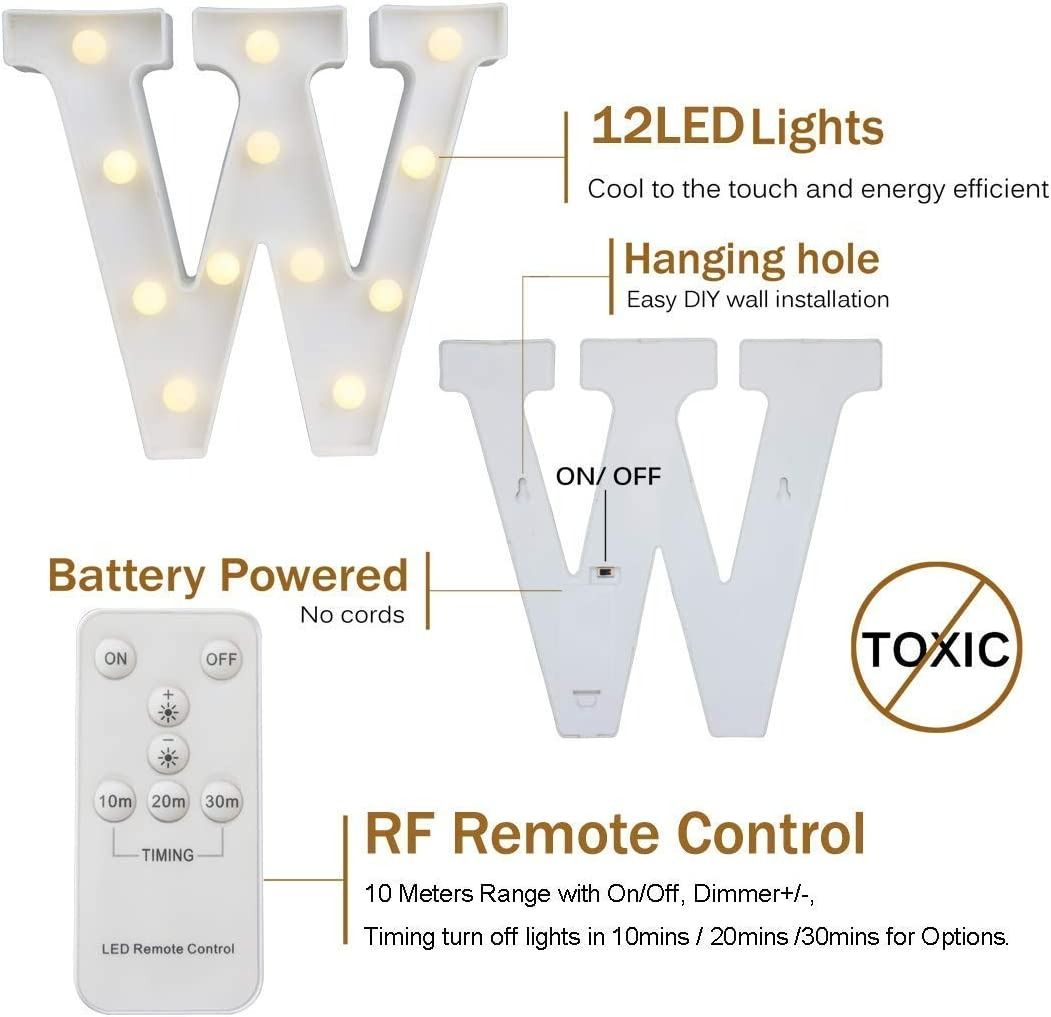 1006) LARGE LETTERS FOR WALL DECOR LED LETTER MARQUEE LIGHTS ALPHABET ...