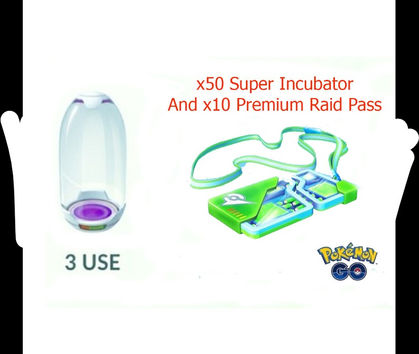 200+ reviews,NO LOGIN/ Super Incubator /Premium raid pass / Pokemon Go ...