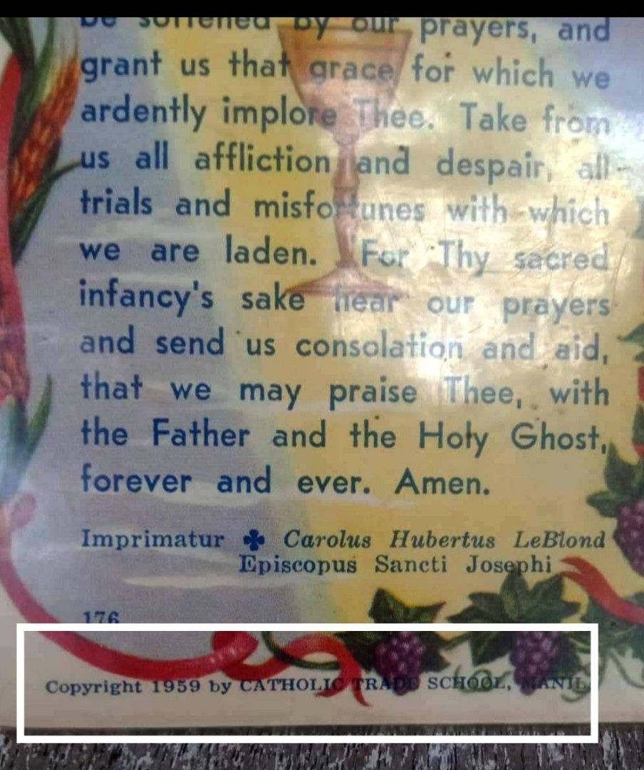 1950's PRAYER TO THE INFANT JESUS OF PRAGUE BACK WITH POWERFUL NOVENA ...