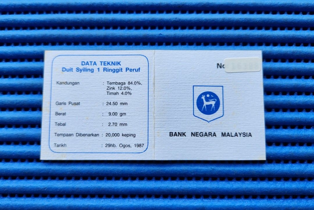 1987 Malaysia 30 Years of Independence Commemorative $1 Ringgit Proof ...
