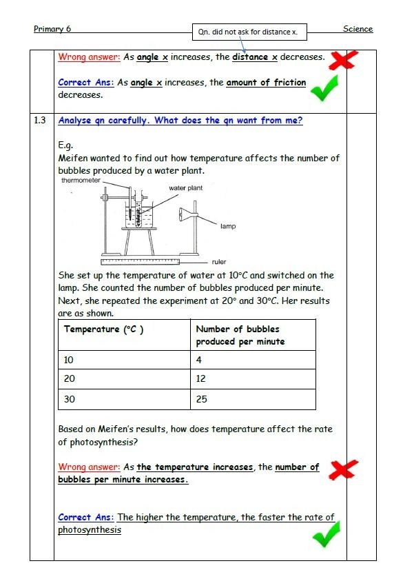 2020 PSLE Science Answering techniques / template for answering science ...
