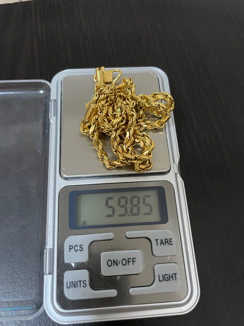 22k 916 solid gold rope chain, Men's Fashion, Watches & Accessories ...