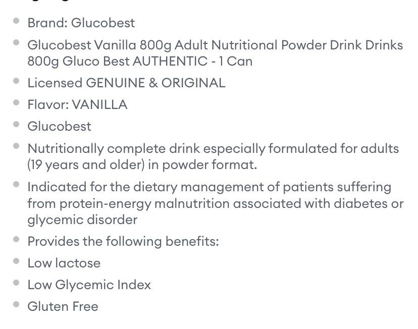 GlucoBest Powdered Milk 800 grams, Food & Drinks, Other Food & Drinks ...