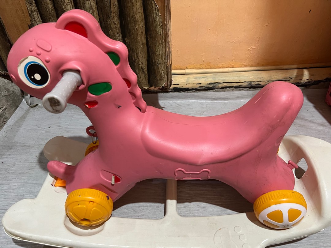 2in1 Rocking Horse Rider Push Car Rocker Pony Trojan Toys Children's ...