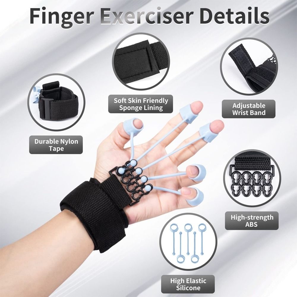 5 Levels Portable Hand Gripper Strength Trainer Silicone Finger Yoga ...