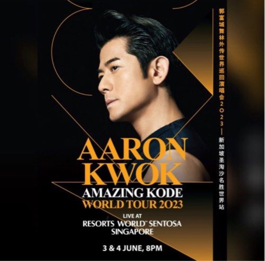 Aaron Kwok concert 03 June, Tickets & Vouchers, Event Tickets on Carousell