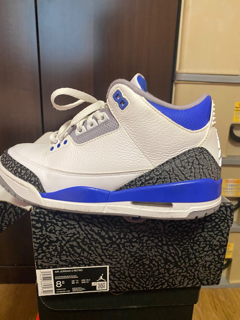 Air Jordan 3 Retro SE - Racer Blue, Men's Fashion, Footwear, Sneakers ...