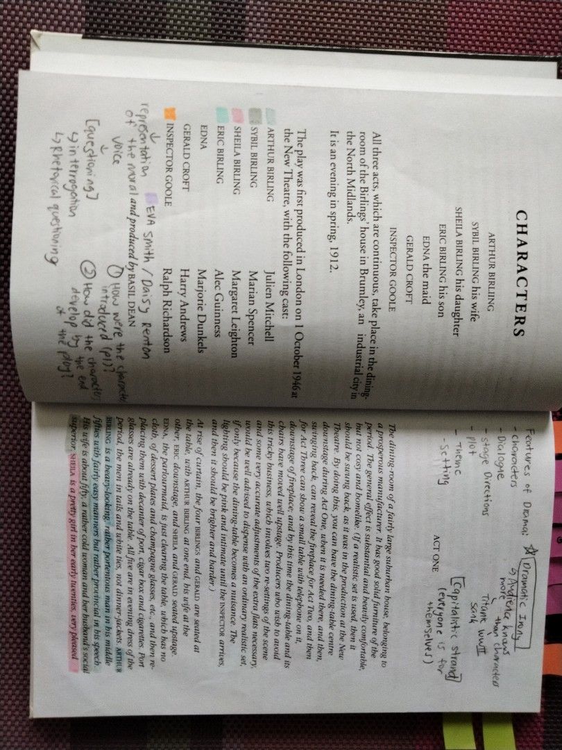 An Inspector Calls Annotated literature book, Hobbies & Toys, Books ...
