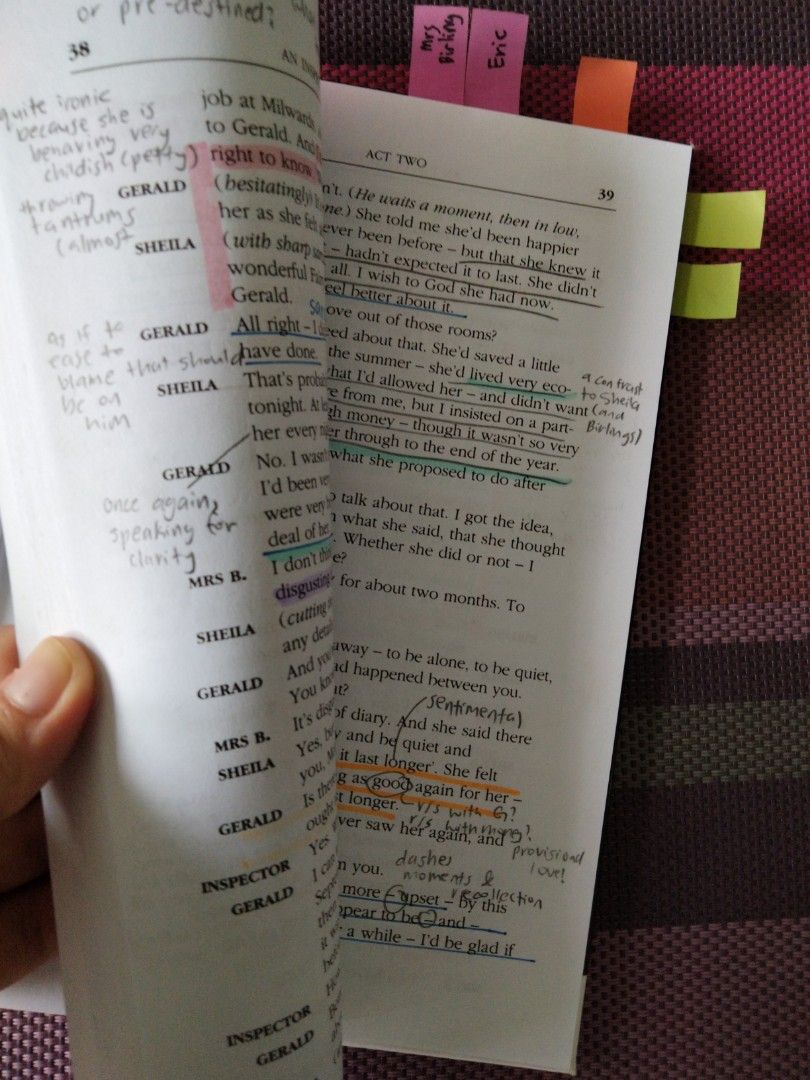 An Inspector Calls Annotated literature book, Hobbies & Toys, Books ...