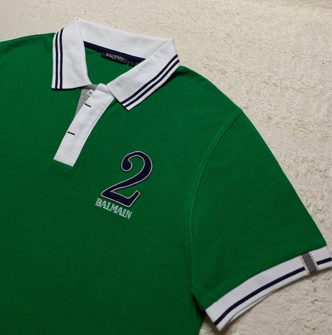 Balmain Twin-tipped Poloshirt - Embroided Logo, Luxury, Apparel on ...