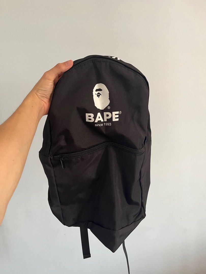 Bape APE Black Backpack, Men's Fashion, Bags, Backpacks on Carousell