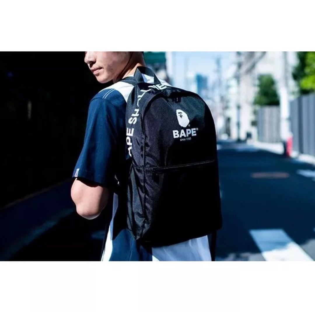Bape APE Black Backpack, Men's Fashion, Bags, Backpacks on Carousell