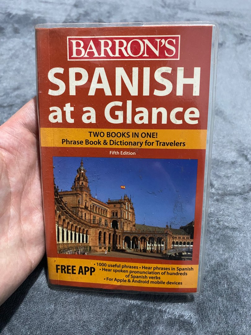 BARRON'S SPANISH at a Glance TWO BOOKS IN ONE! Phrase Book & Dictionary ...