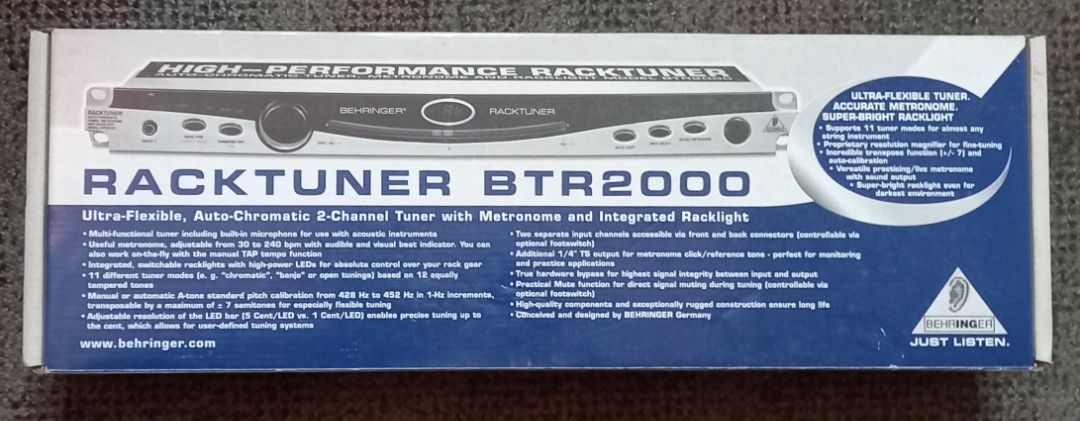 BEHRINGER Rack Tuner BTR2000, Hobbies & Toys, Music & Media, Music ...