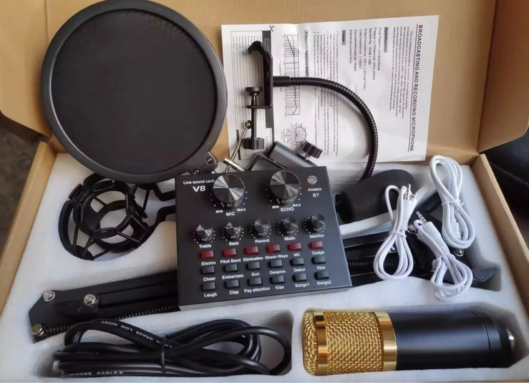 BM-800 condeser Microphone with V8 sound card on Carousell
