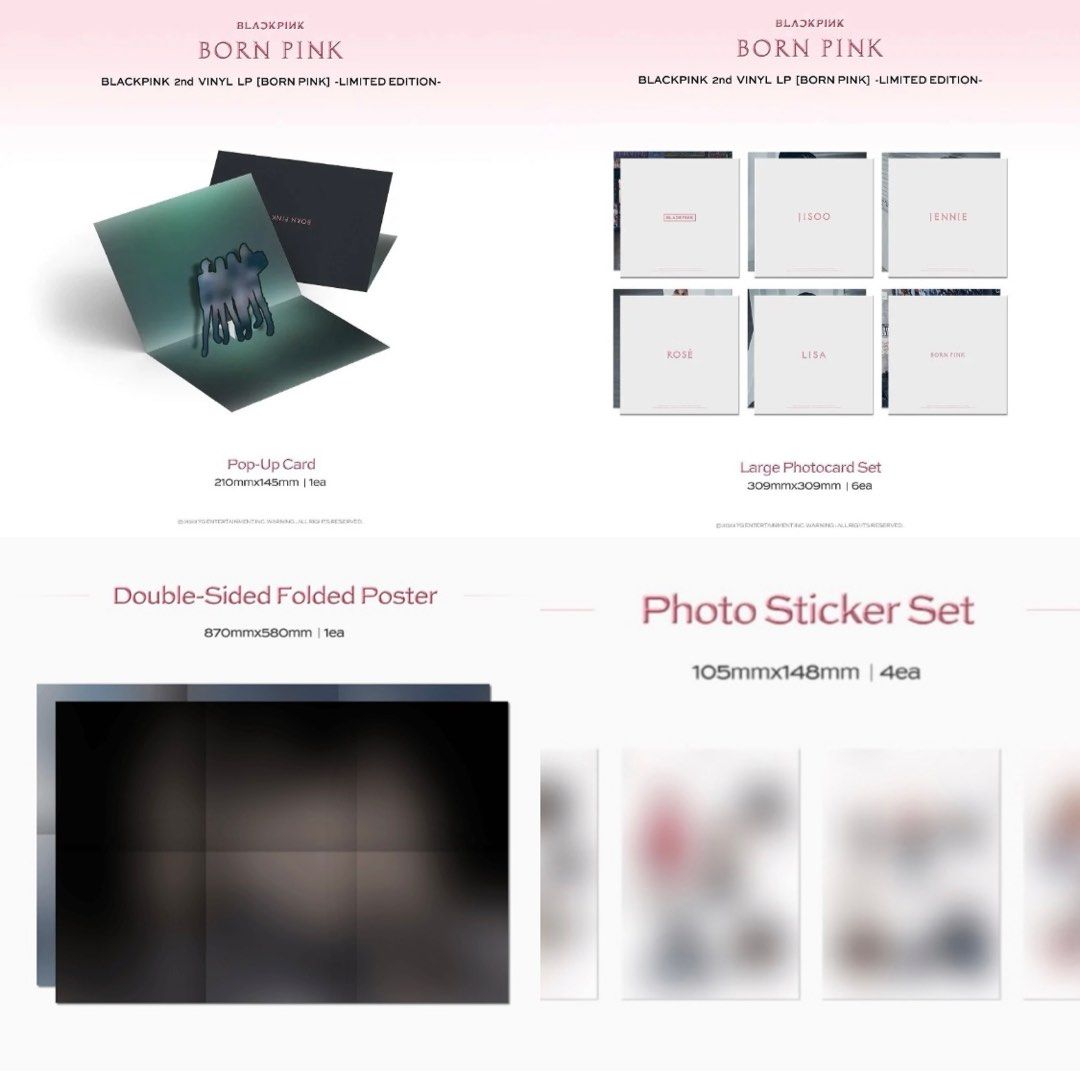 born pink limited edition vinyl set photobook poster blackpink, Hobbies ...