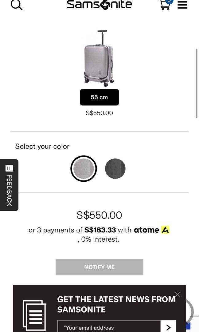 Samsonite inova spin 20, Hobbies & Toys, Travel, Luggage on Carousell