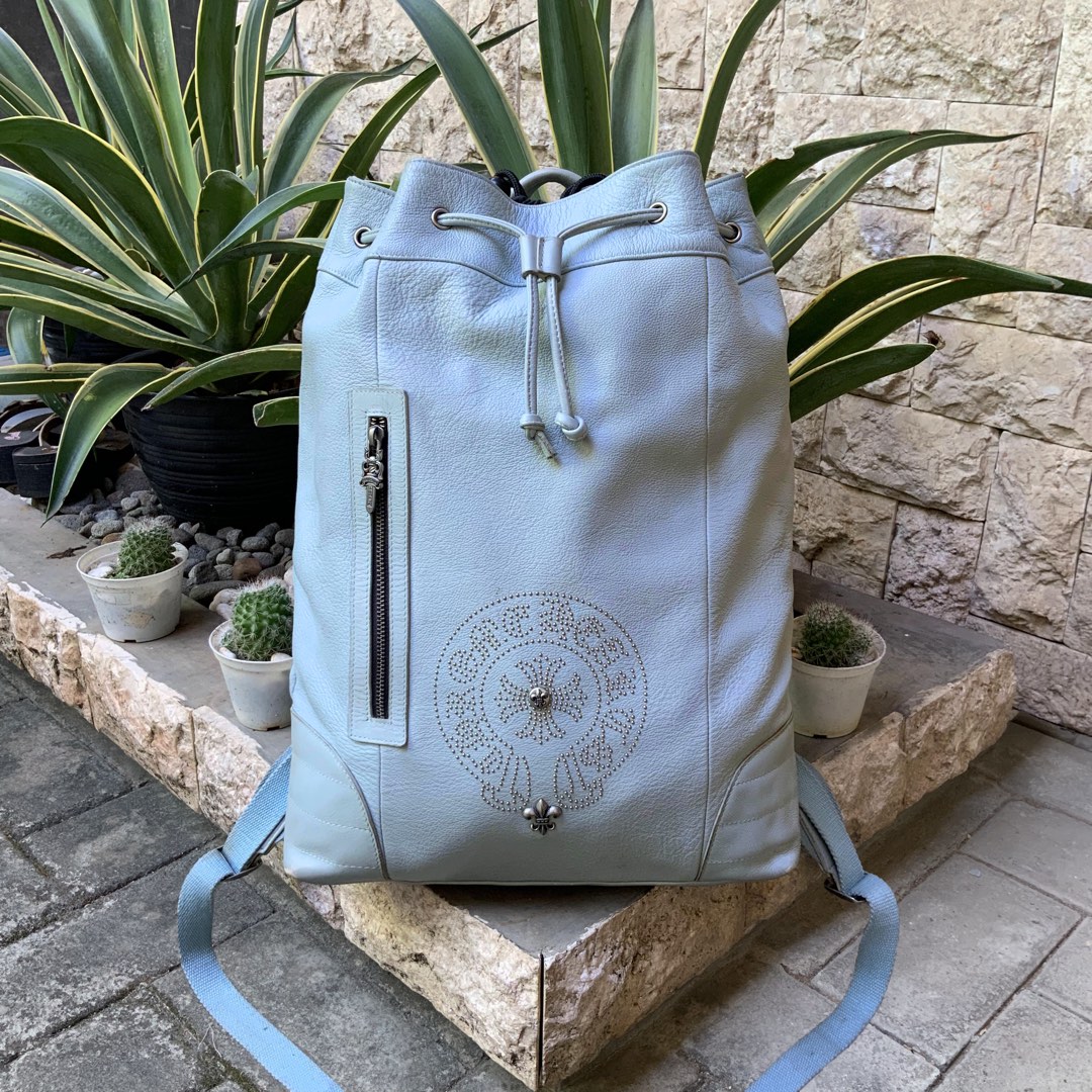 CHROME HEARTS GENUINE LEATHER BACKPACK RARE, Fesyen Pria, Tas & Dompet ...