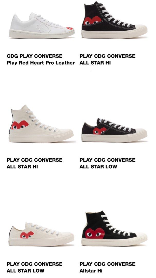 Converse x Play CDG, Men's Fashion, Footwear, Sneakers on Carousell