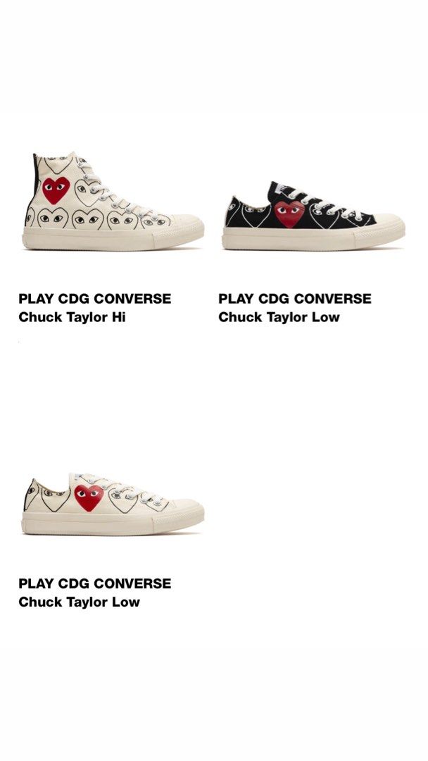 Converse x Play CDG, Men's Fashion, Footwear, Sneakers on Carousell