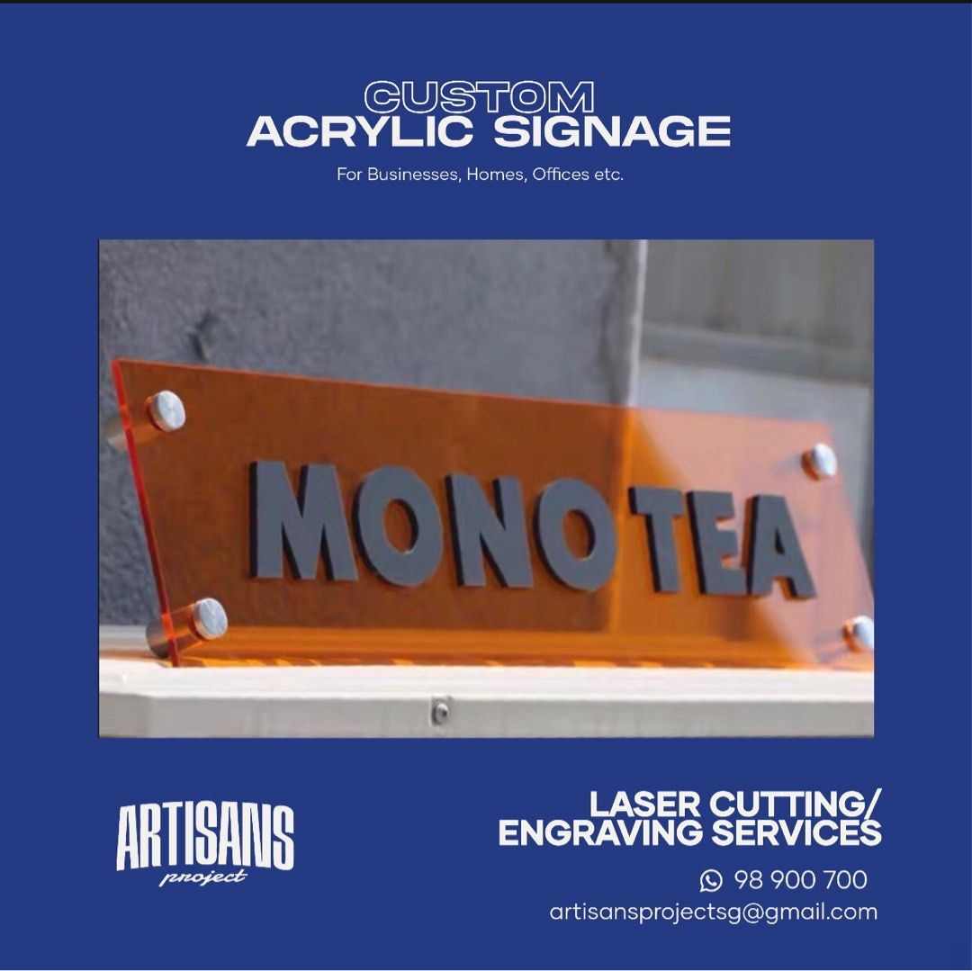 Custom Acrylic Signage, Hobbies & Toys, Stationery & Craft, Handmade ...