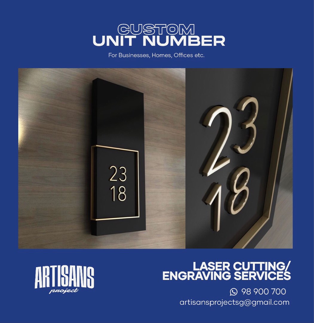 Custom Door Unit Numbers Plaques/ Signage (Homes/Business/Offices etc ...