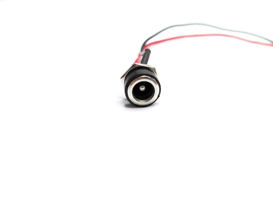 DC POWER SOCKET FEMALE, PANEL MOUNT CONNECTOR w/ HEX WASHER and WIRE ...