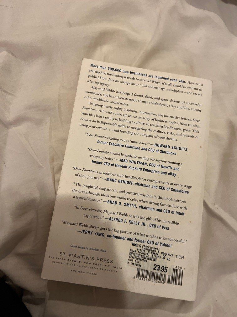 Dear founder by Maynard Webb, Hobbies & Toys, Books & Magazines, Fiction & Non-Fiction on Carousell