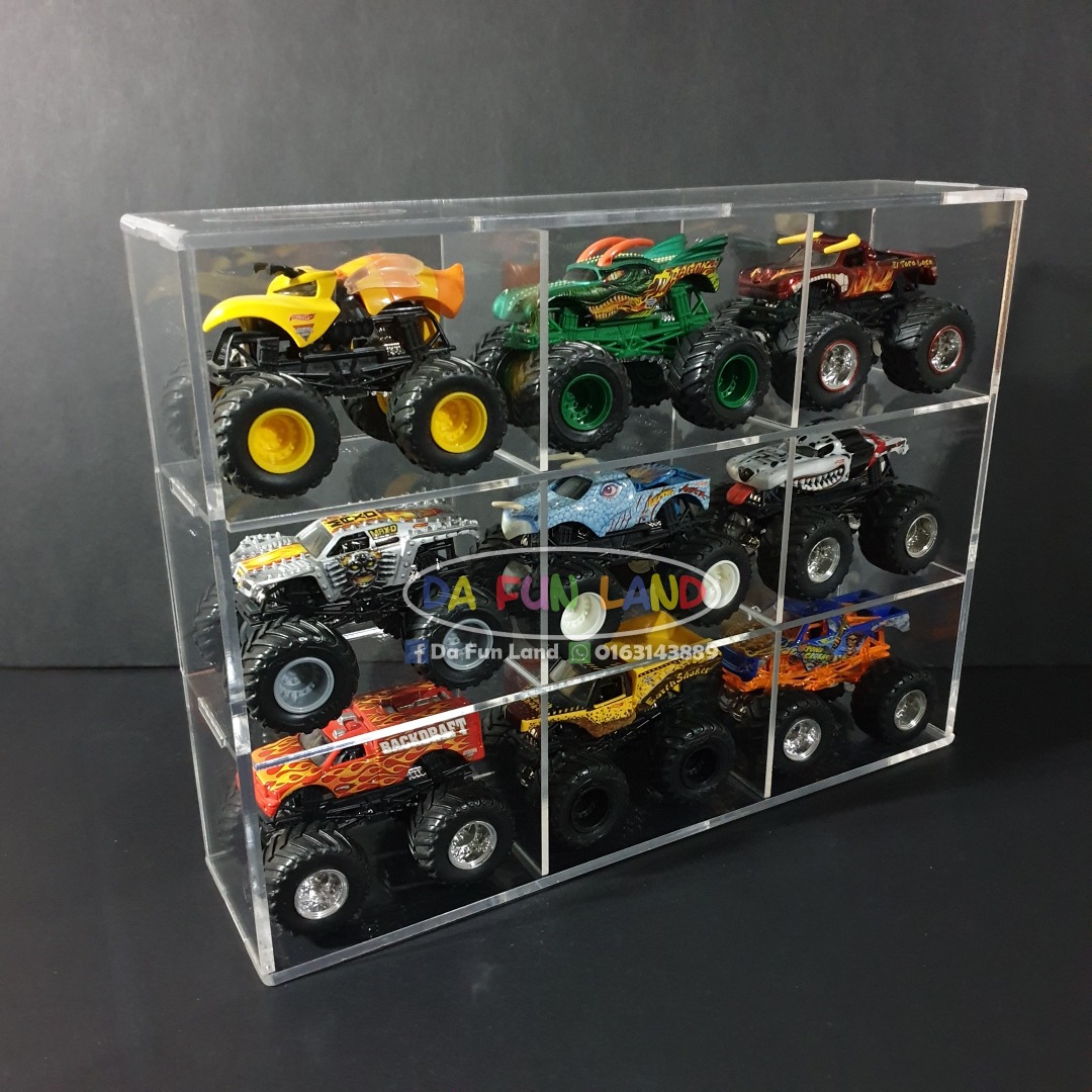 DFL-HMJ9-OP ACRYLIC MONSTER JAM DISPLAY RACK 9 SLOT, Hobbies & Toys ...