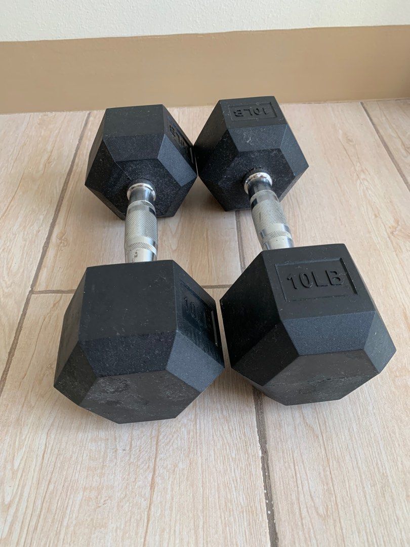 Dumbbell set 10 lbs, Sports Equipment, Exercise & Fitness, Weights ...
