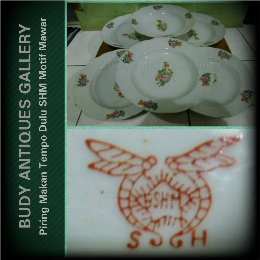 Enam Piring Makan Merk `SHM ` Era `60 an Motif Bunga Mawar (Set PMK 9JJ ...