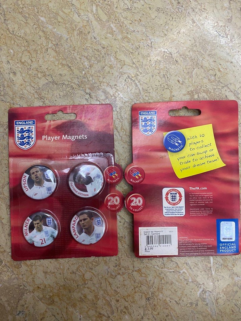 England team magnets, Hobbies & Toys, Toys & Games on Carousell