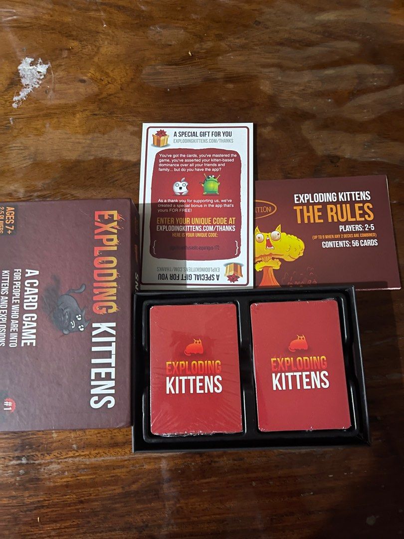 Exploding Kittens Card Game, Hobbies & Toys, Toys & Games on Carousell