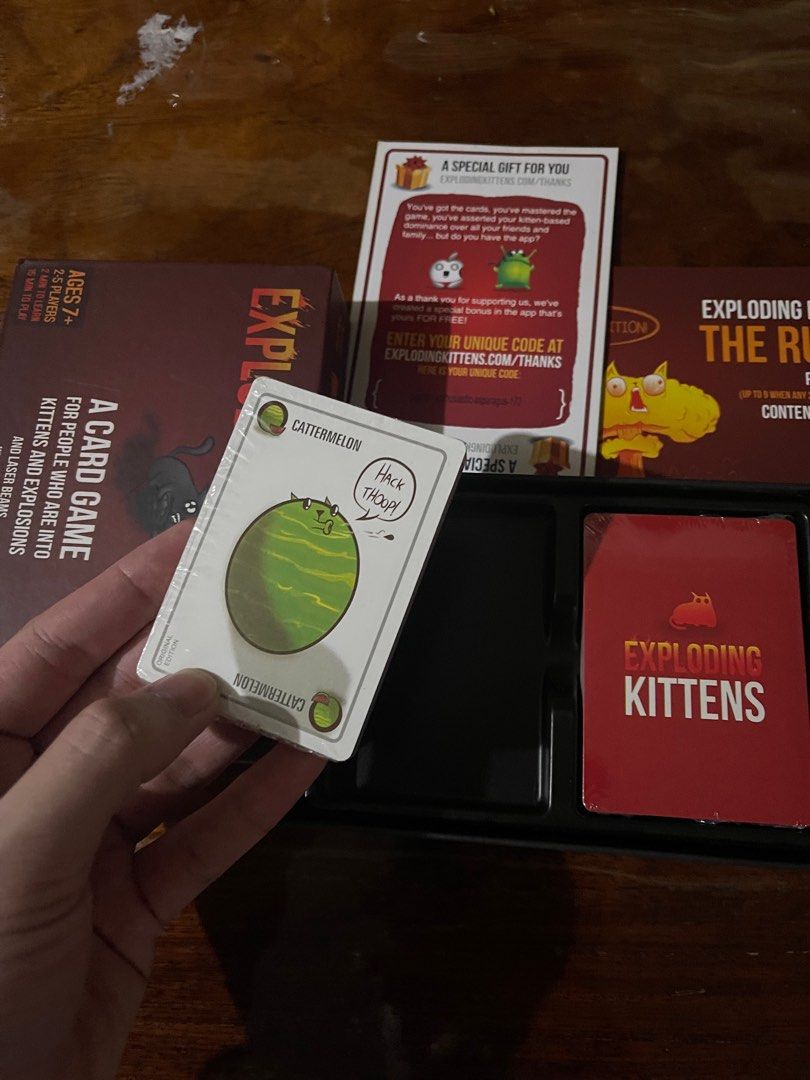 Exploding Kittens Card Game, Hobbies & Toys, Toys & Games on Carousell