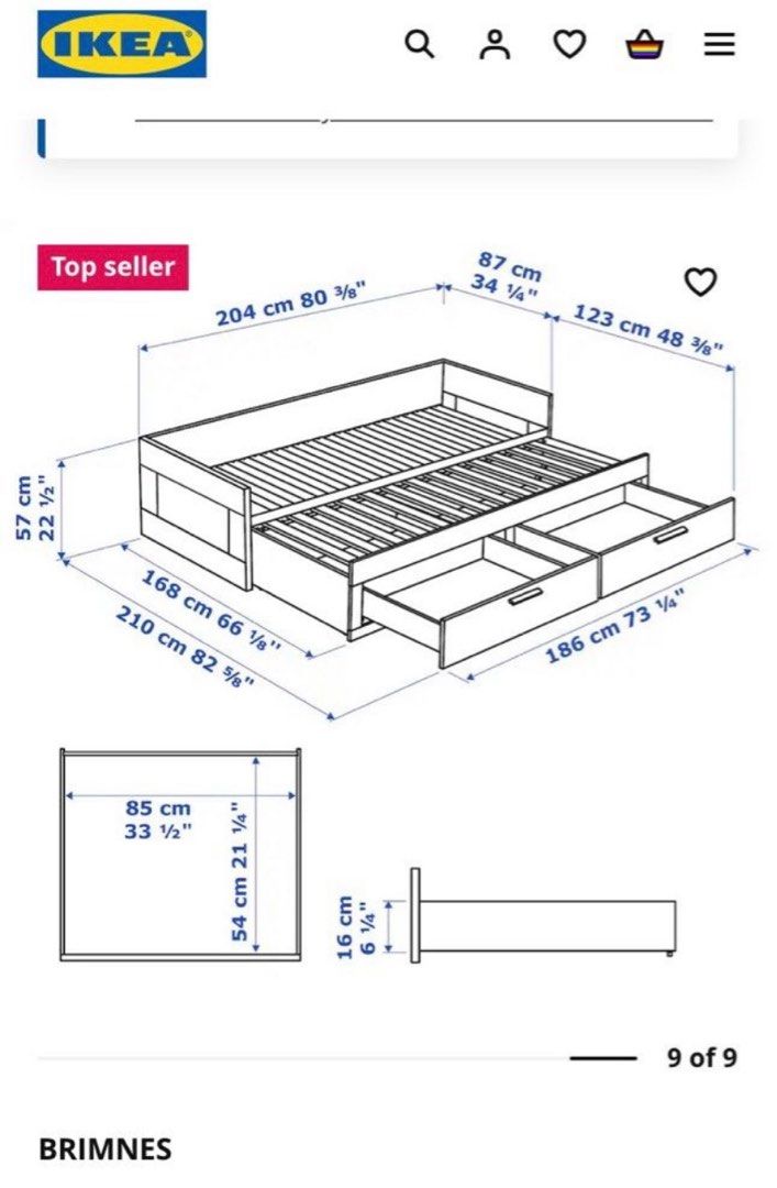 Extendable bed frame(IKEA BRIMNES) with bottom storage and mattress ...