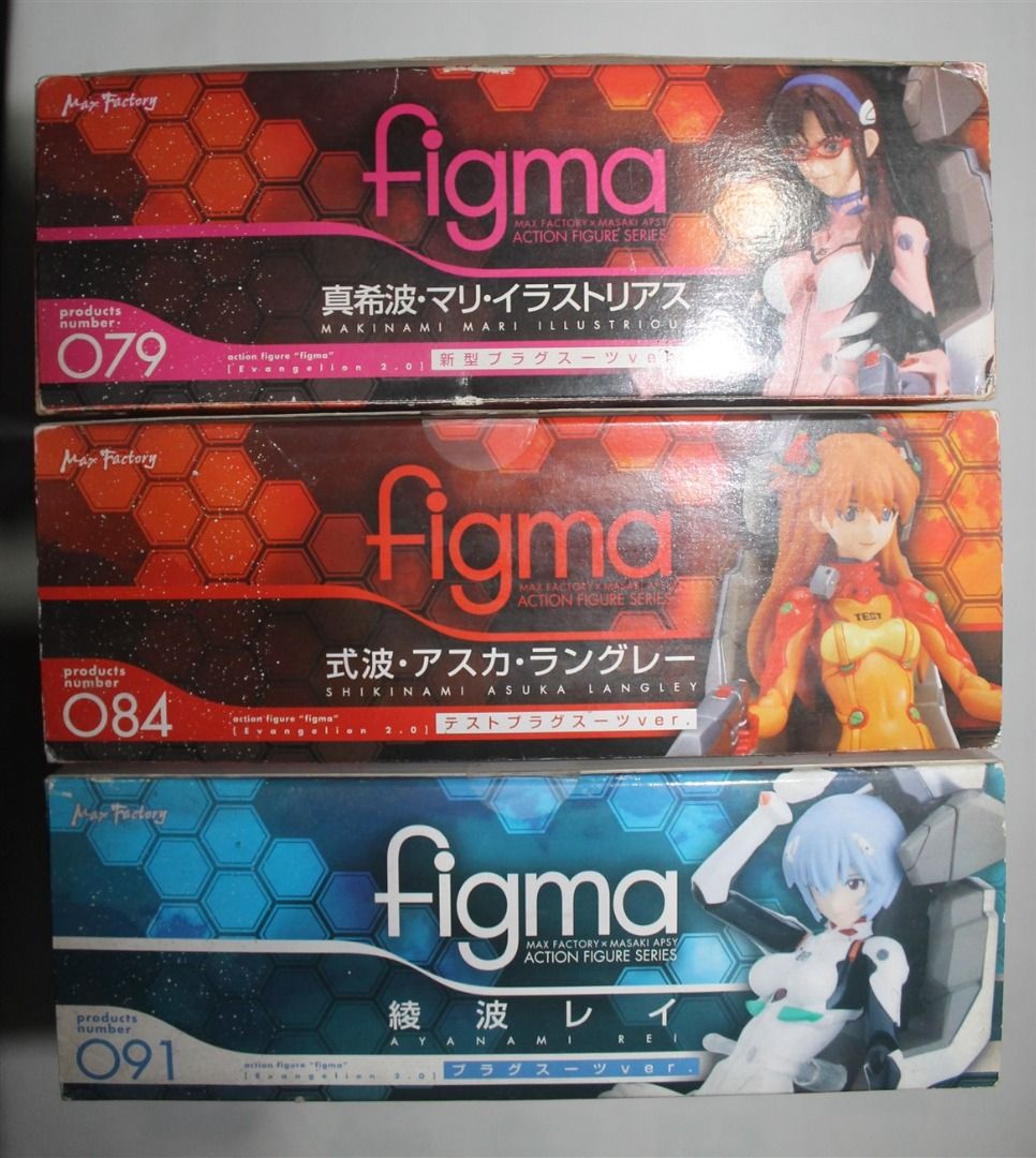 Figma Evangelion Set: 79 Mari Illustrious Makinami, 84 Shikinami Asuka ...
