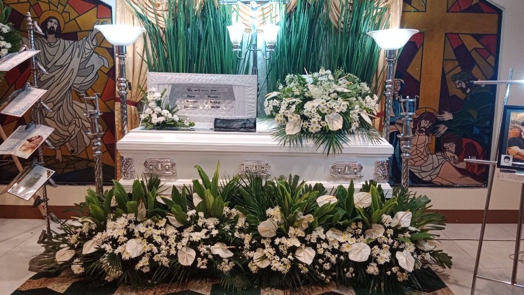 Funeral flowers set up, Hobbies & Toys, Stationary & Craft, Flowers ...