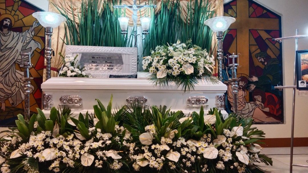 Funeral flowers set up, Hobbies & Toys, Stationary & Craft, Flowers ...