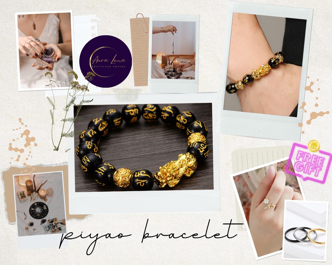 Golden Piyao with Mantra Bracelet, Women's Fashion, Jewelry ...
