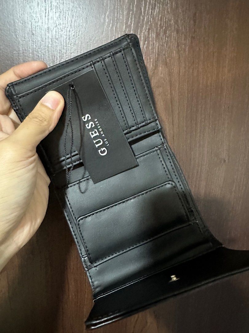 *Guess Trifold Wallet (Full Black)*, Women's Fashion, Bags & Wallets ...