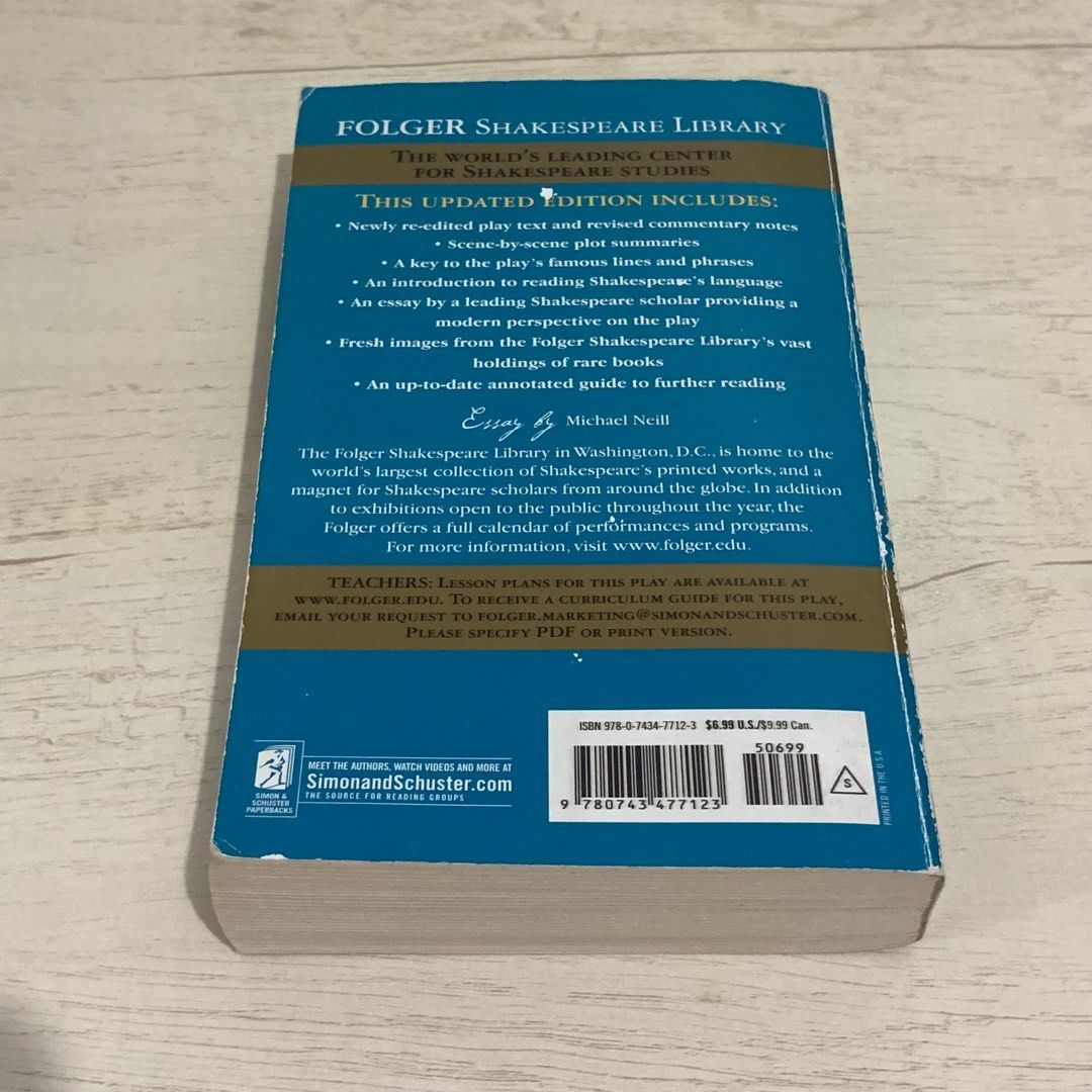 Hamlet by William Shakespeare (Folger Edition), Hobbies & Toys, Books ...