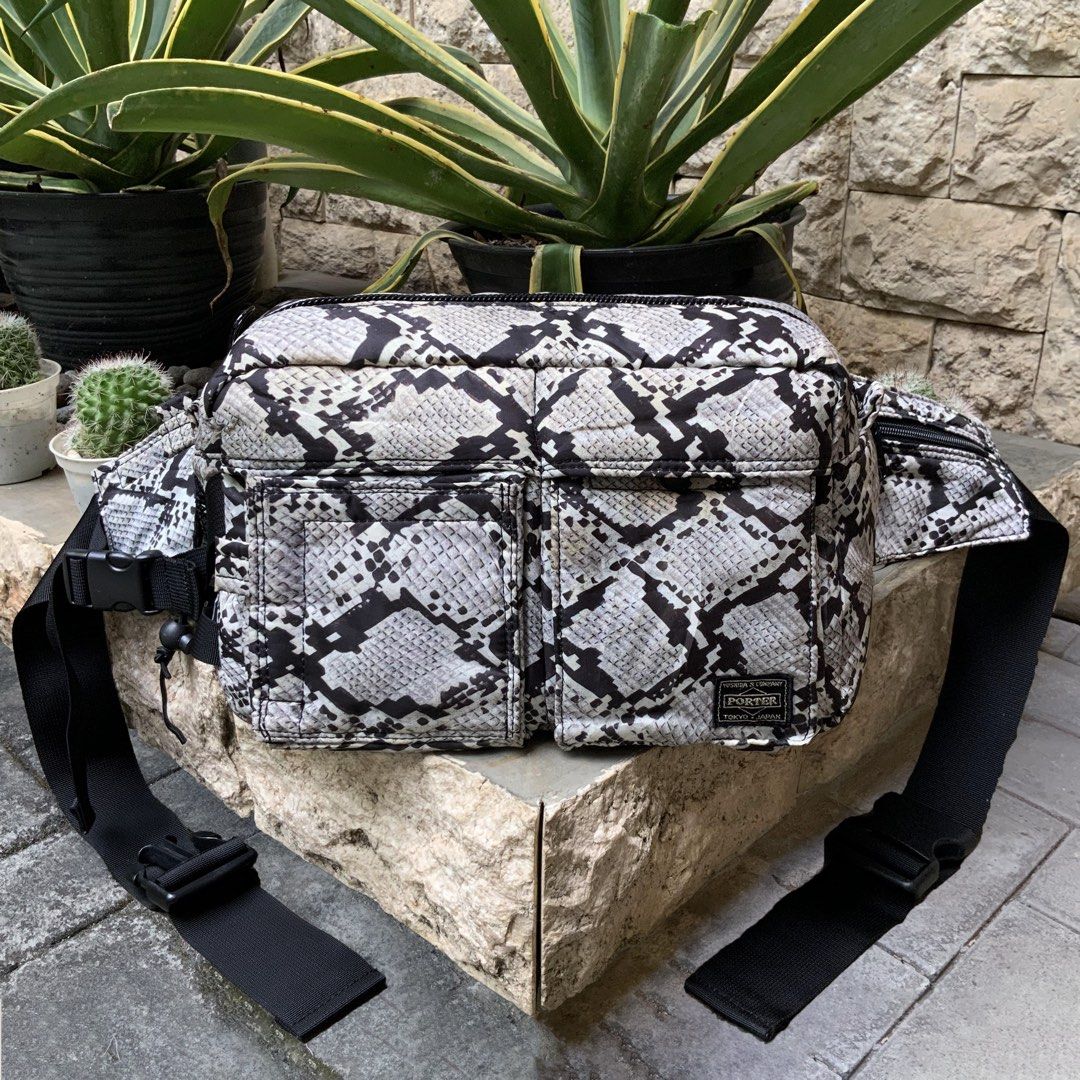 HEAD PORTER PYTHON SNAKE SERIES TANKER WAIST BAG FW16 RARE, Fesyen Pria ...